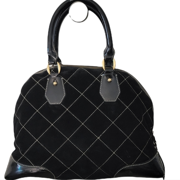 Maxx New York | Bags | Maxx New York Suedepatent Leather Satchel ...